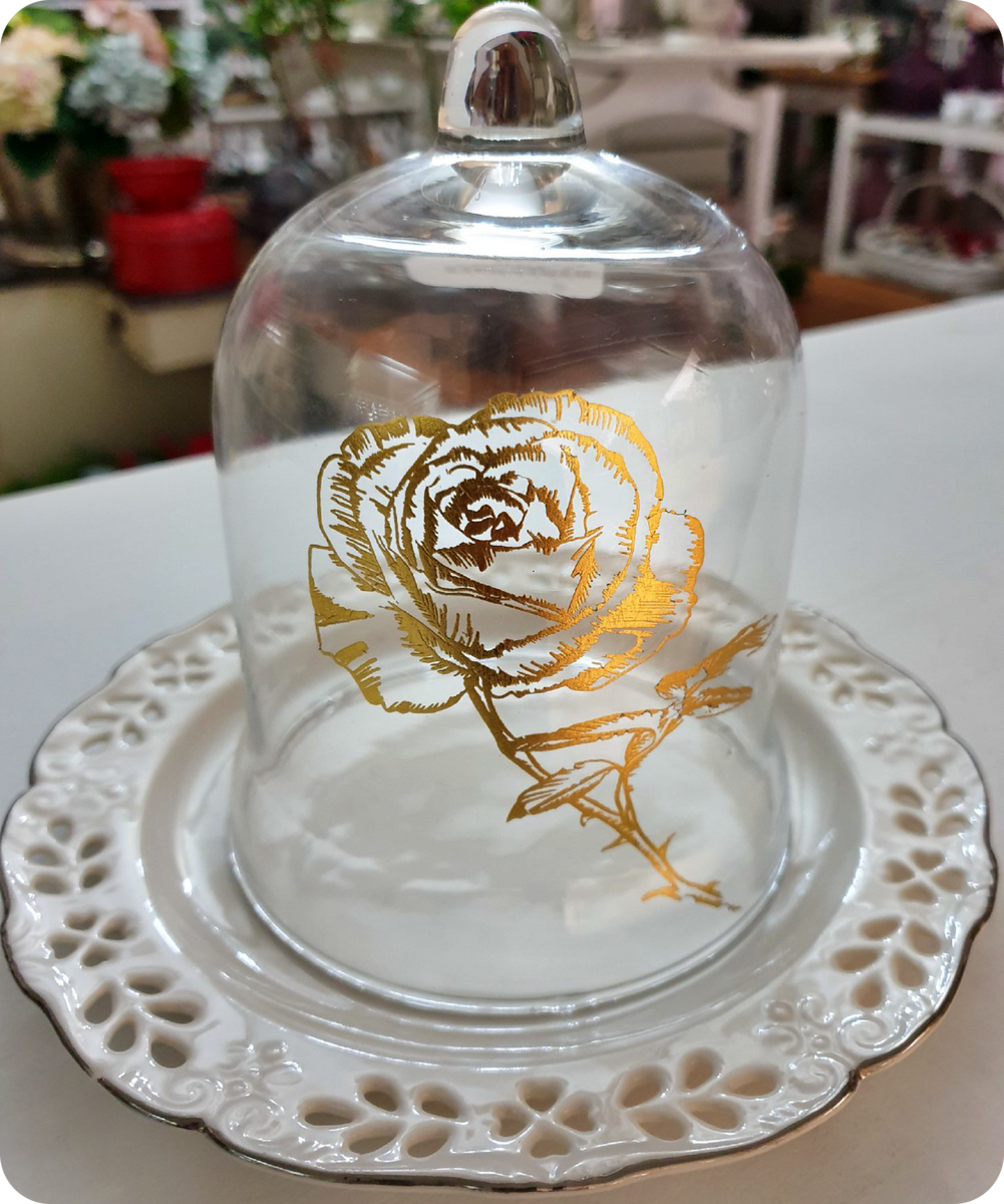Gold Foil Rub On Roses Transfer – Second Time Round NSW